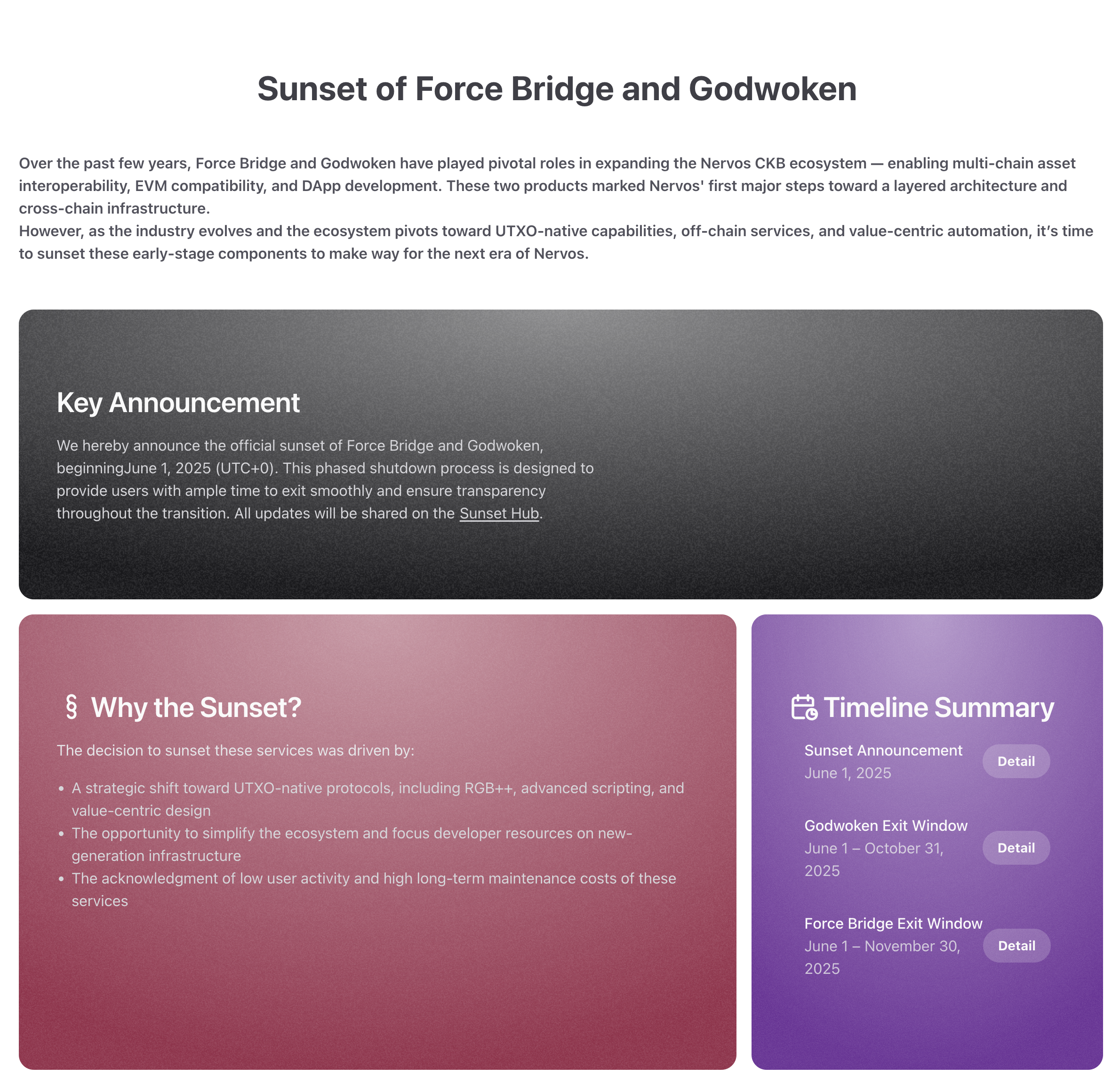 Announcement | Force Bridge Sunset Hub